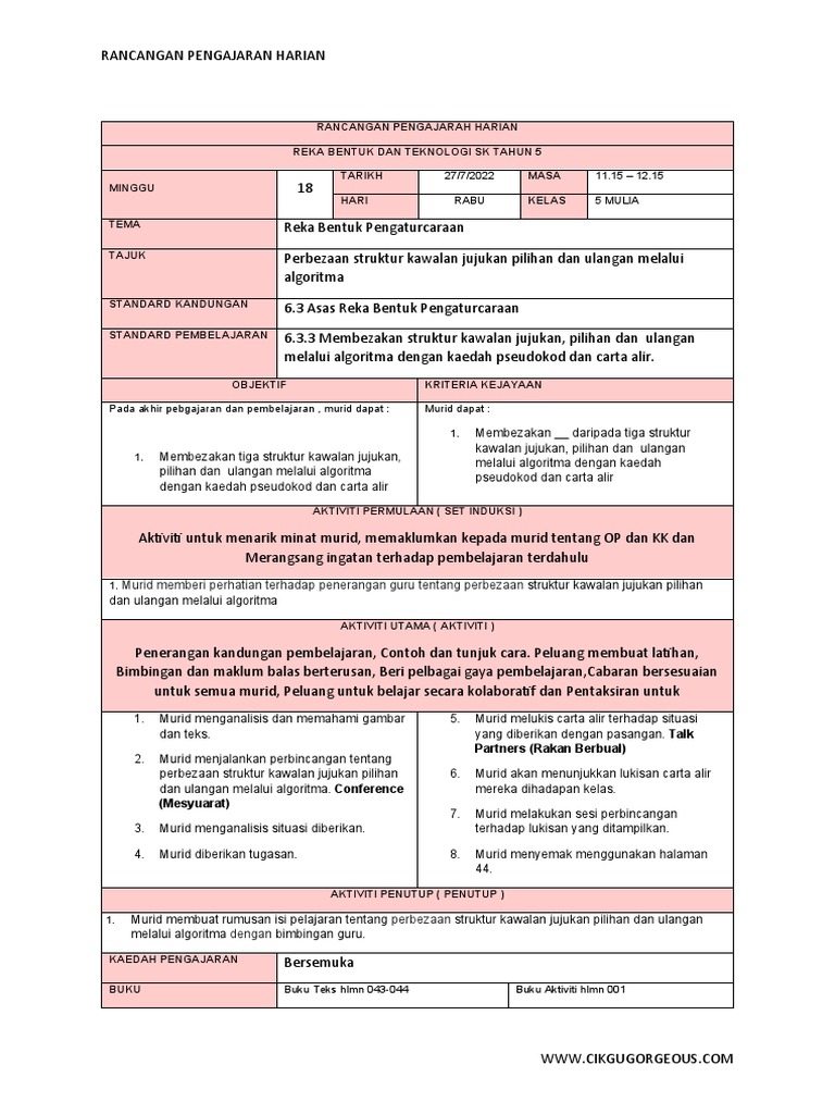 RPH RBT Tahun 5 Mulia 27 Julai | PDF