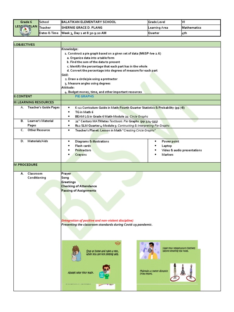 Knowledge:: Grade 6 Lesson Plan Balatikan Elementary School VI Shernie ...