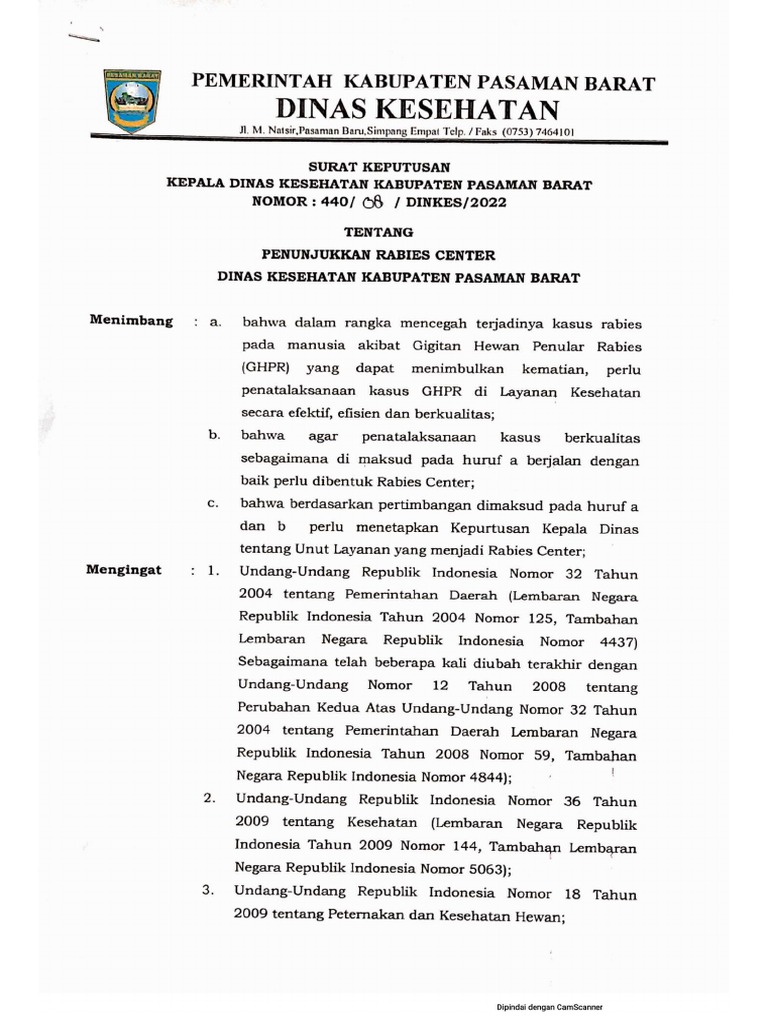 SK Rabies Center Pasbar | PDF