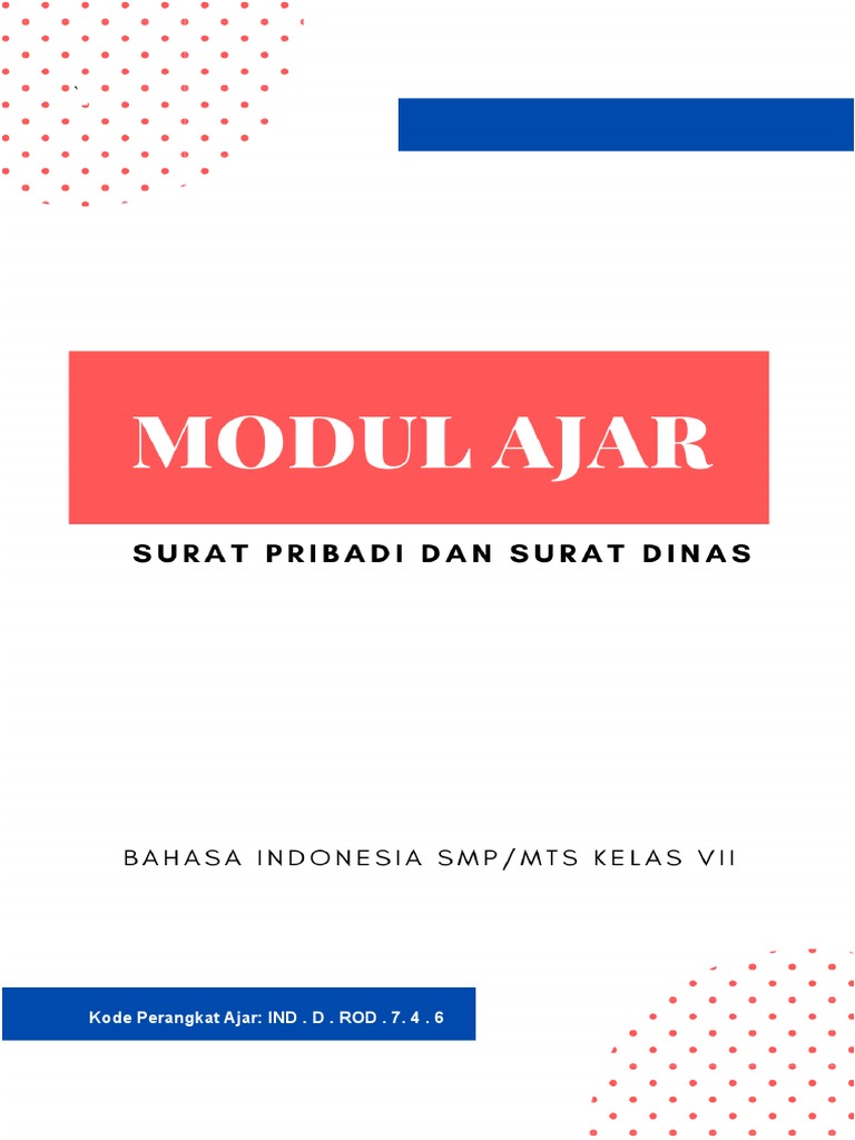 Modul Ajar Bahasa Indonesia Surat Pribadi Dan Surat Dinas Fase D Pdf
