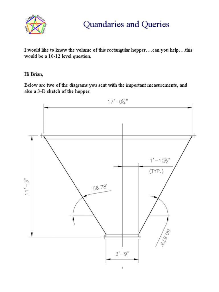 The Volume of A Hopper | PDF