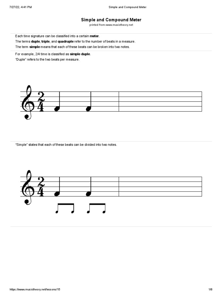 Classifying Simple and Compound Meter: Understanding Time Signatures ...