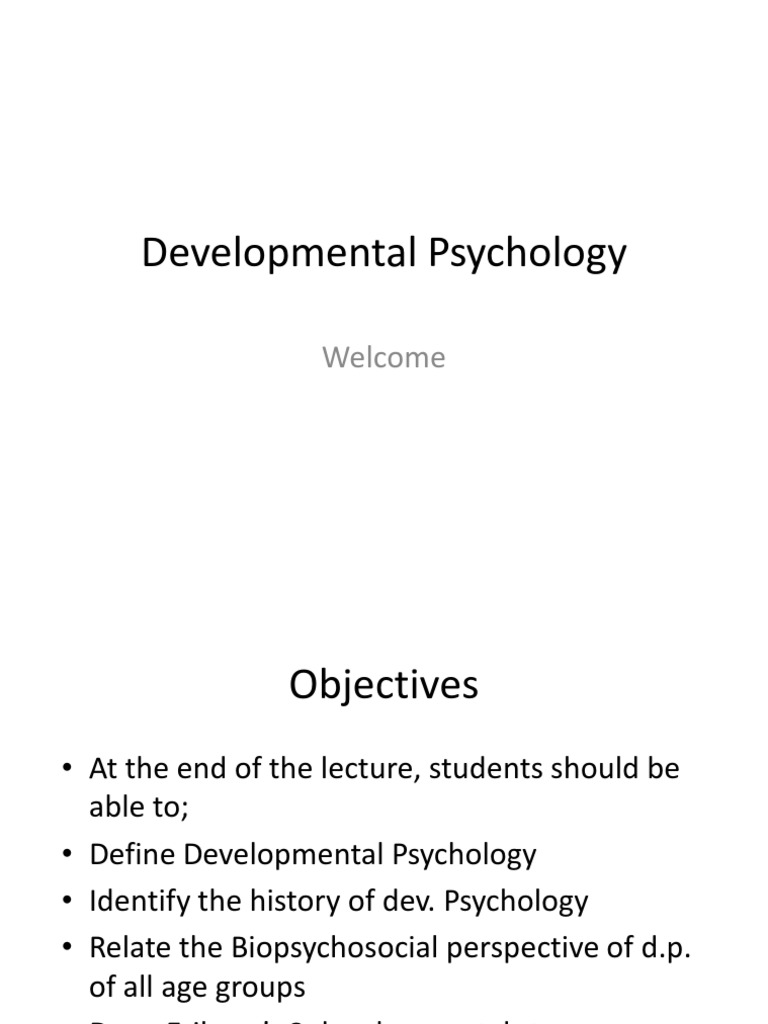 Developmental Psychology Overview | PDF | Developmental Psychology ...