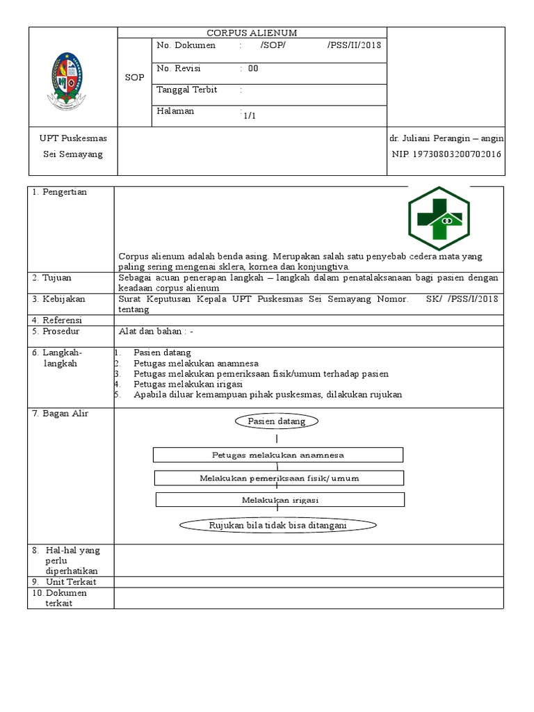 SOP Corpus Alienum | PDF