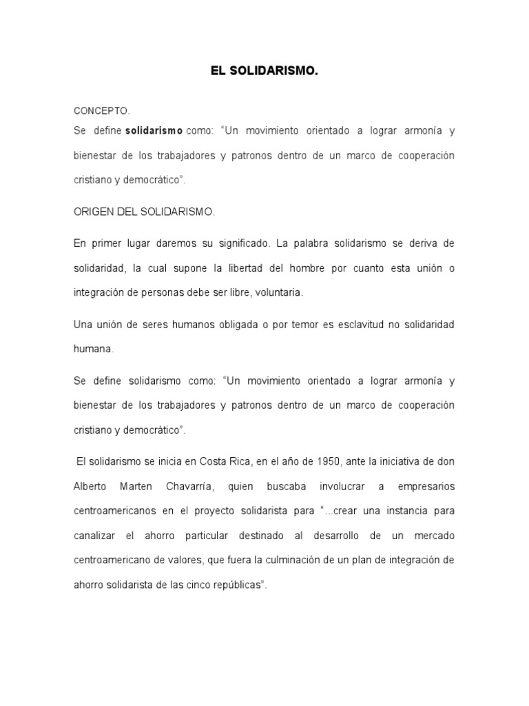 El Solidarismo | PDF | Organización Internacional del Trabajo | Guatemala
