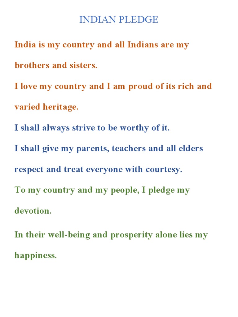 Indian Pledge | PDF