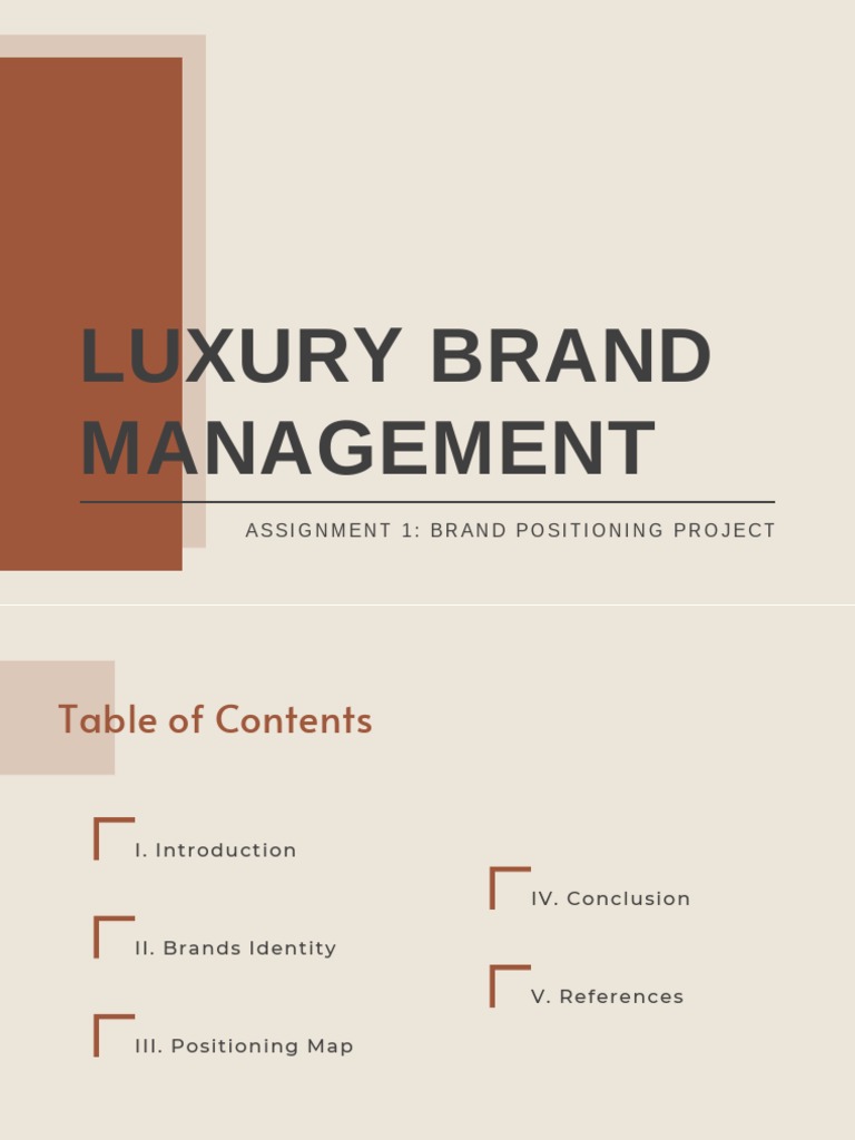 Luxury Brand Management: Assignment 1: Brand Positioning Project | PDF ...