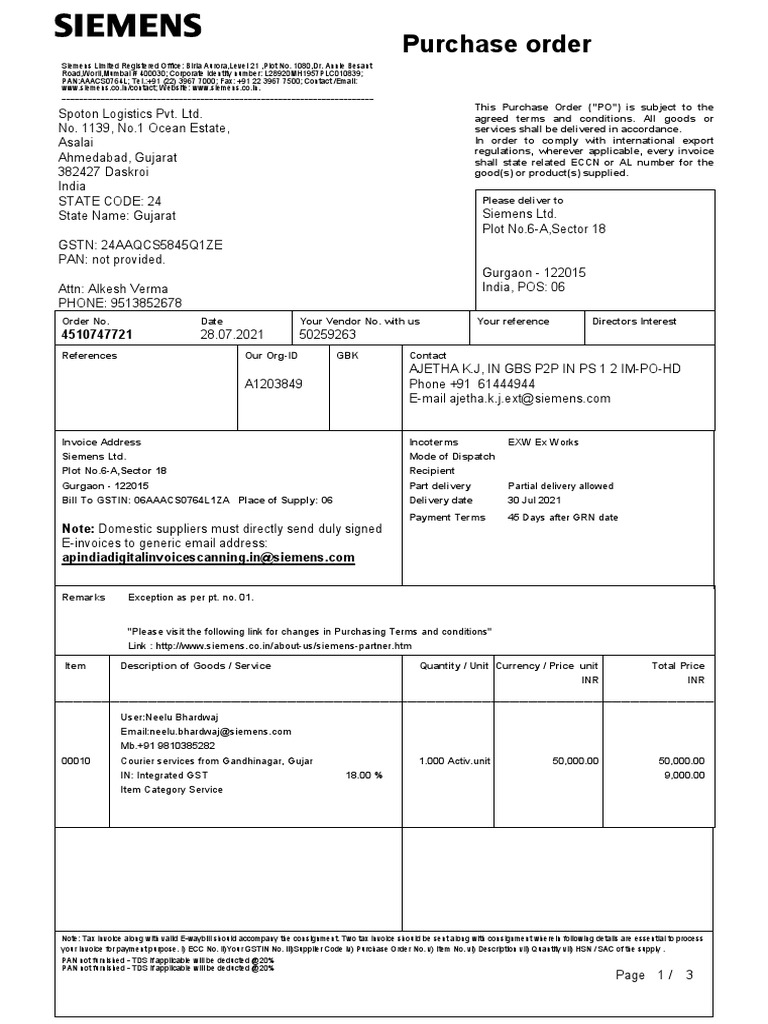 Purchase Order | PDF | Invoice | Receipt