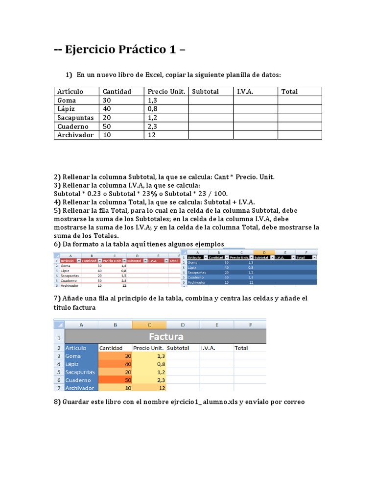 Practicas de Excel | PDF | Microsoft Excel | Color