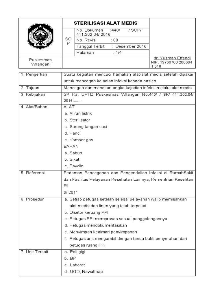 7.3.2 B Sop Sterilisasi Alat | PDF