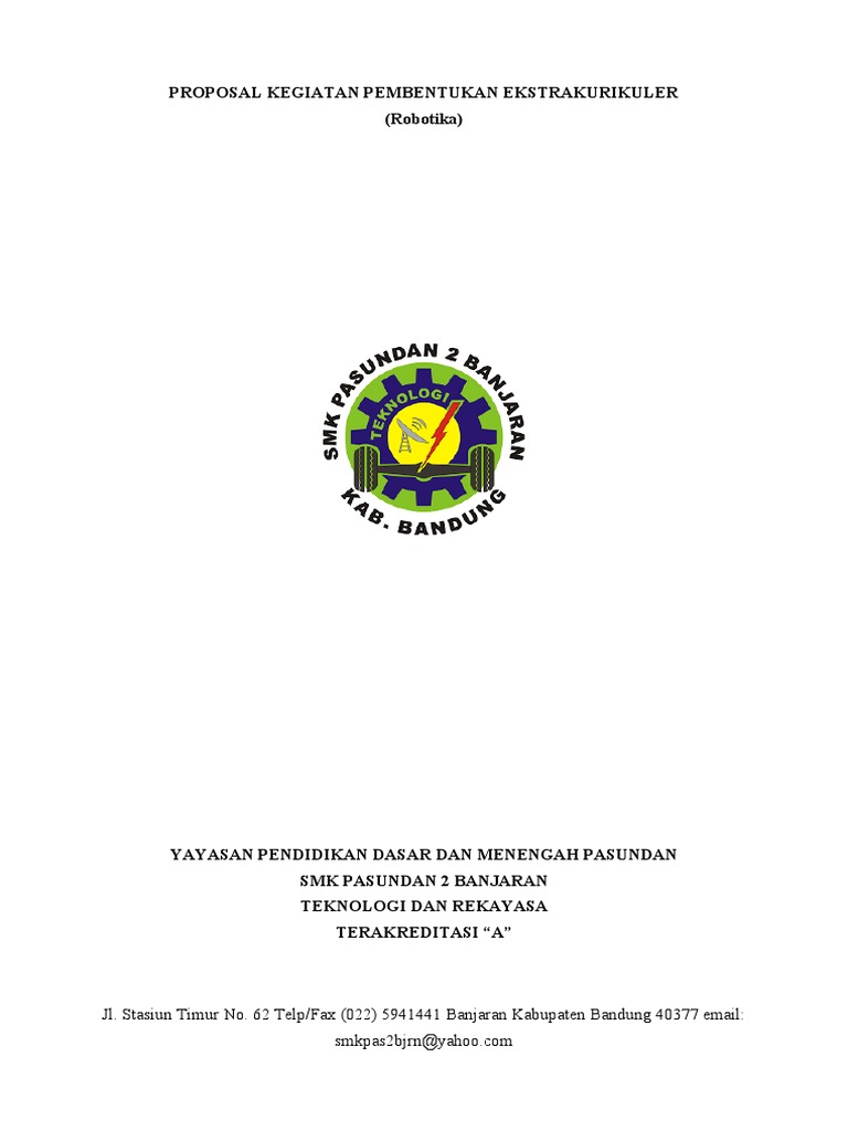 Proposal Pengajuan Ekskul | PDF