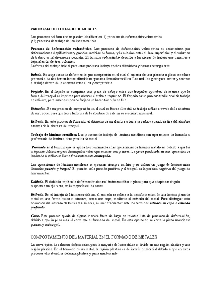 Procesos de Manufactura | Descargar gratis PDF | Extrusión | Forjar