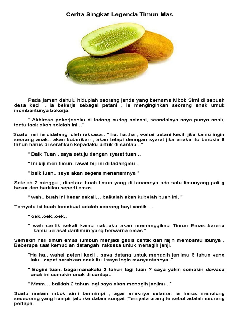 Naskah Dongeng Timun Emas | PDF