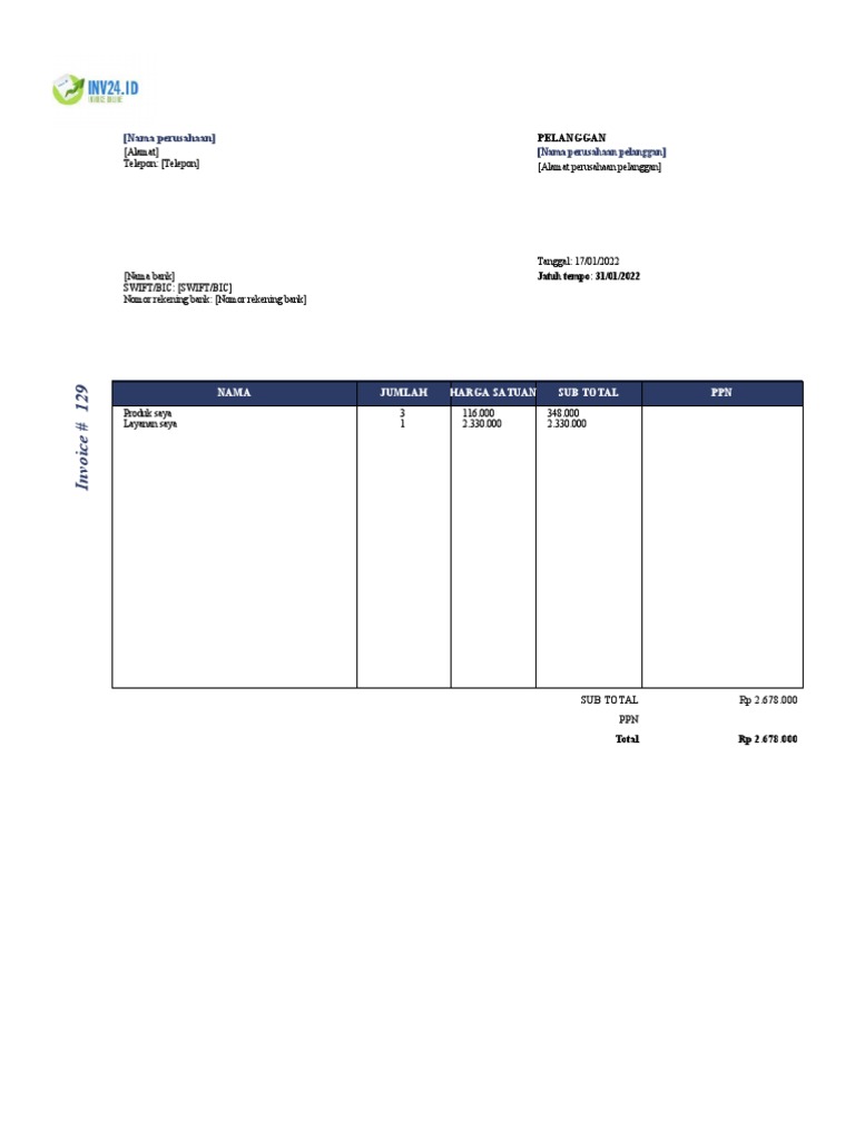 Contoh Invoice Kontraktor | PDF