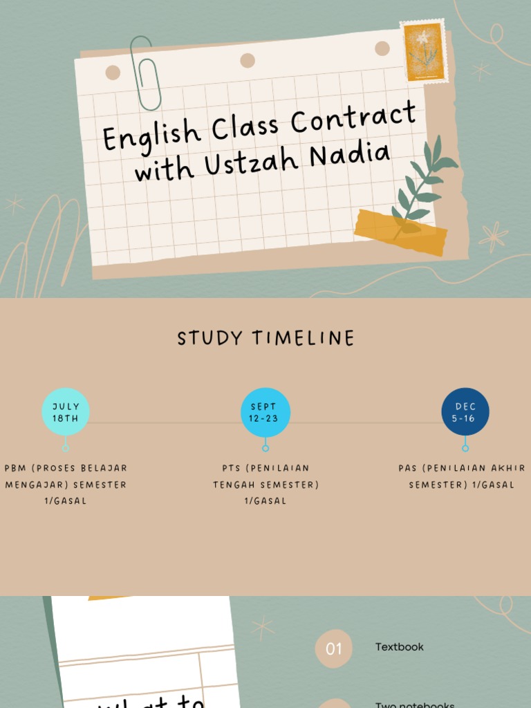 English Class Con Tract With Ustzah Nadi A | PDF