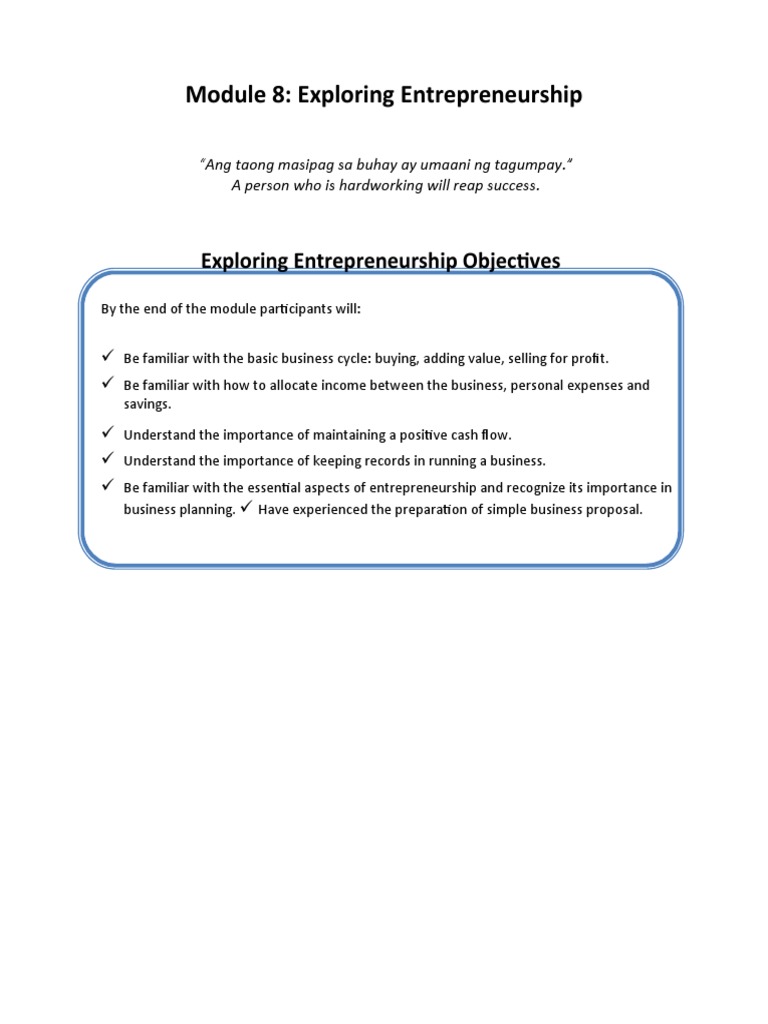 EntrepSHS Module | PDF | Learning | Entrepreneurship