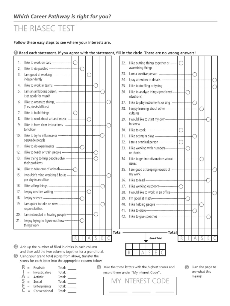 RIASEC | PDF