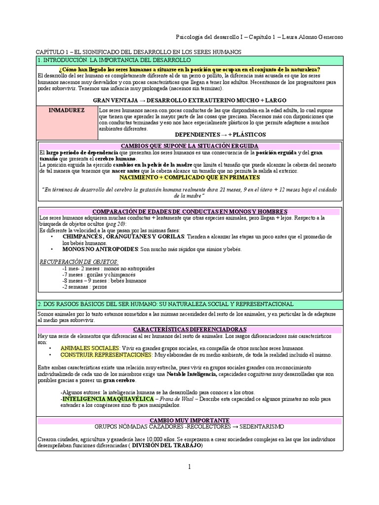 Capítulo 1 - DESARROLLO - Laura Alonso Generoso | PDF | Sicología ...