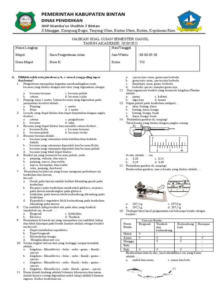 Soal Ipa Kelas Vii | PDF