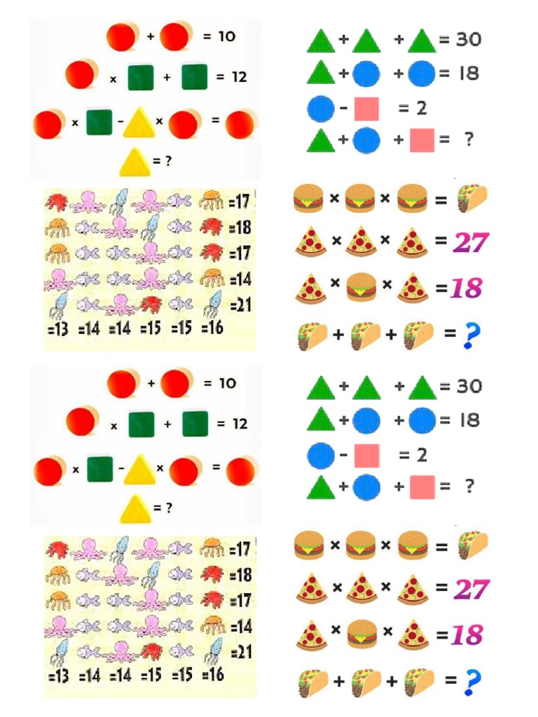 Ecuaciones Con Figuras | PDF