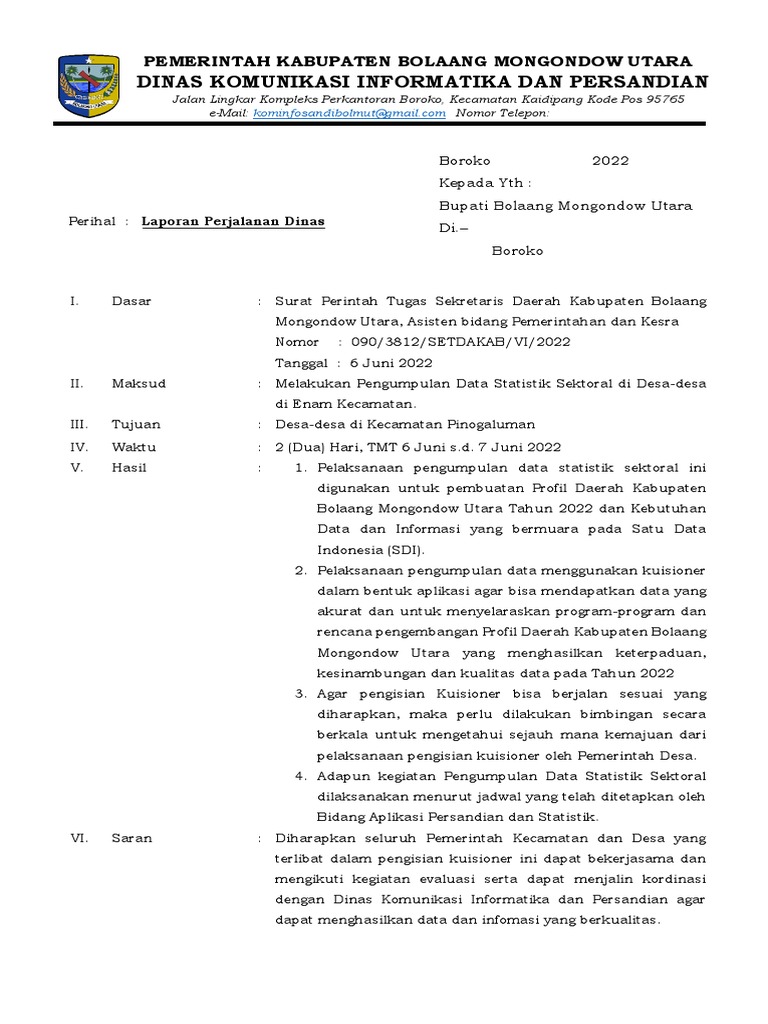 Laporan Pengumpulan Data Statistik 2022 | PDF