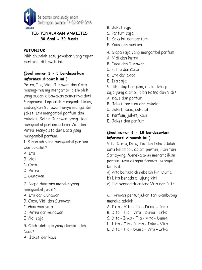 Tes Penalaran Analitis | PDF