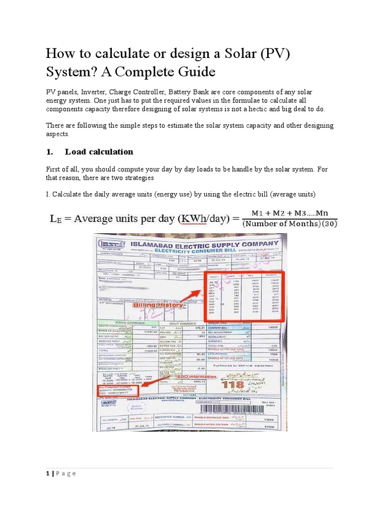 How To Calculate or Design A Solar (PV) System | PDF | Power Inverter ...