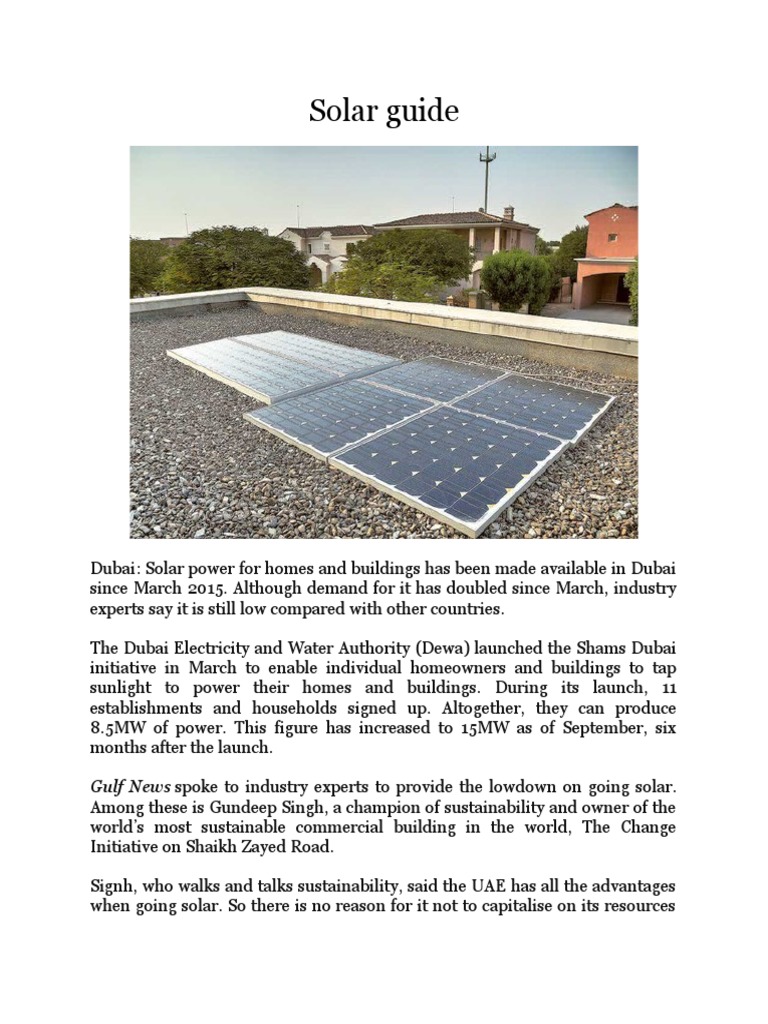 Solar Guide: Gulf News Spoke To Industry Experts To Provide The Lowdown ...