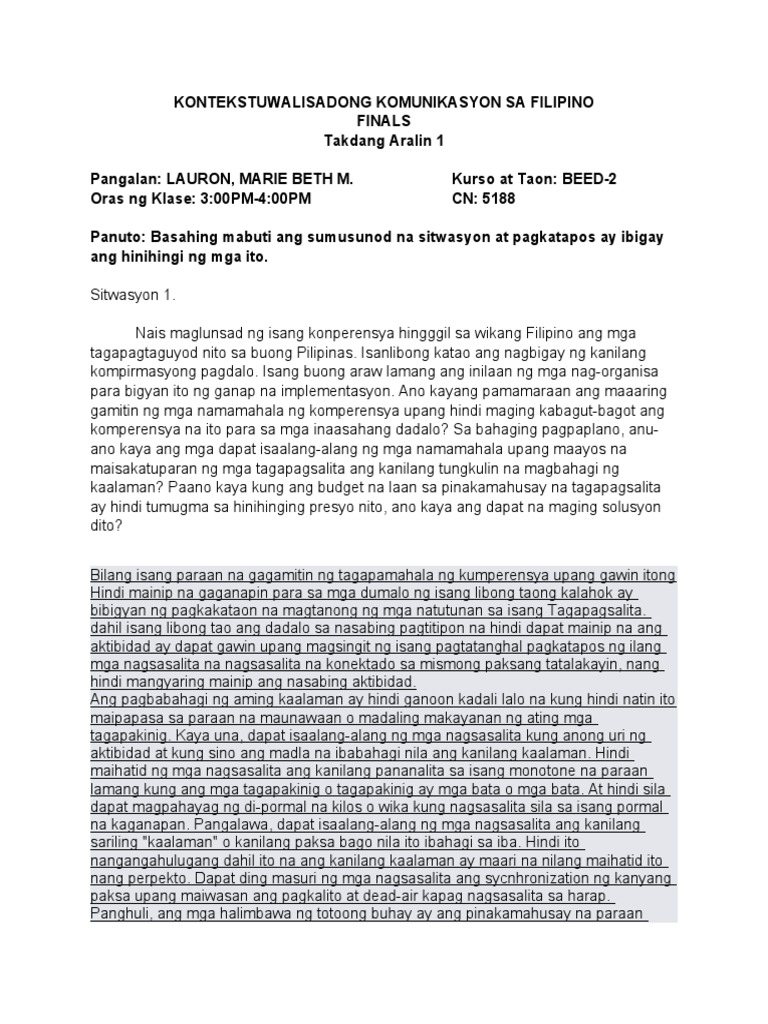 Takdang Aralin-1 | PDF