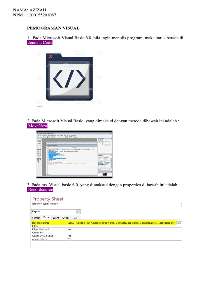 Soal Visual Dan Java Azizah | PDF | Seni | Komputer