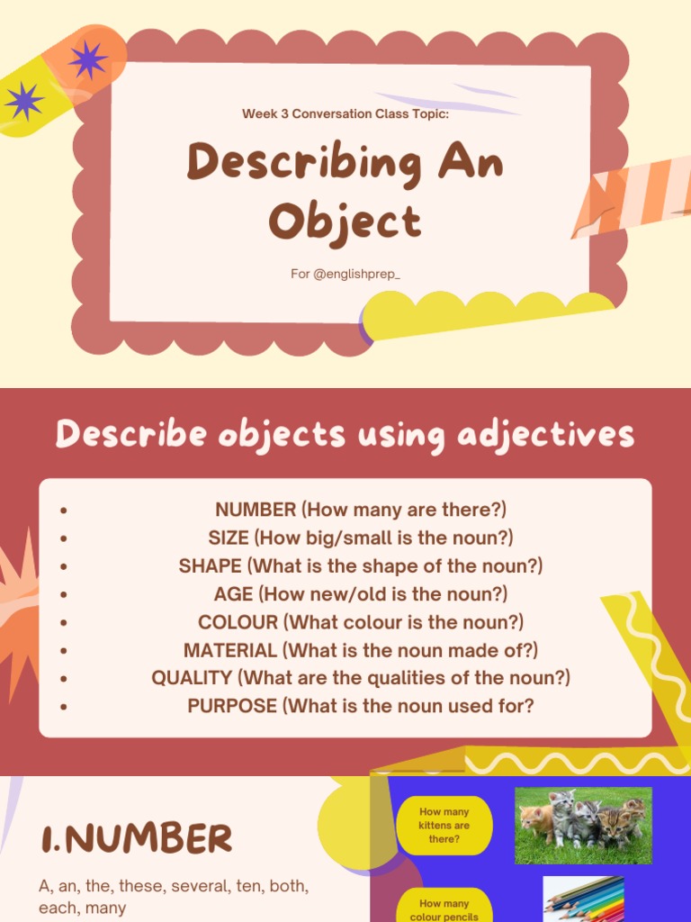 Week 3 Convo Class-Describing An Object | PDF