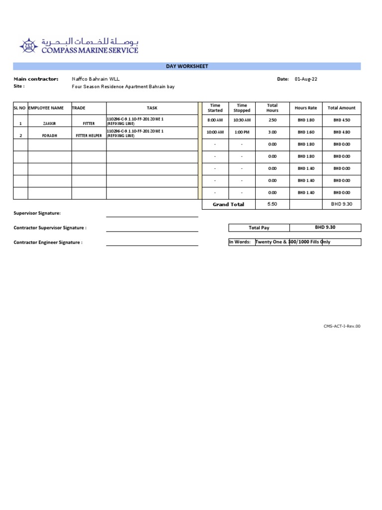 Daily Construction Timesheet Template | PDF | Engineering | Economic ...