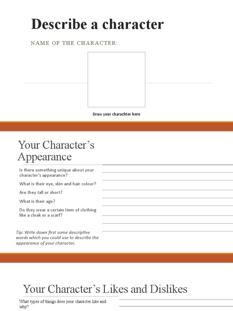Describe A Character | PDF