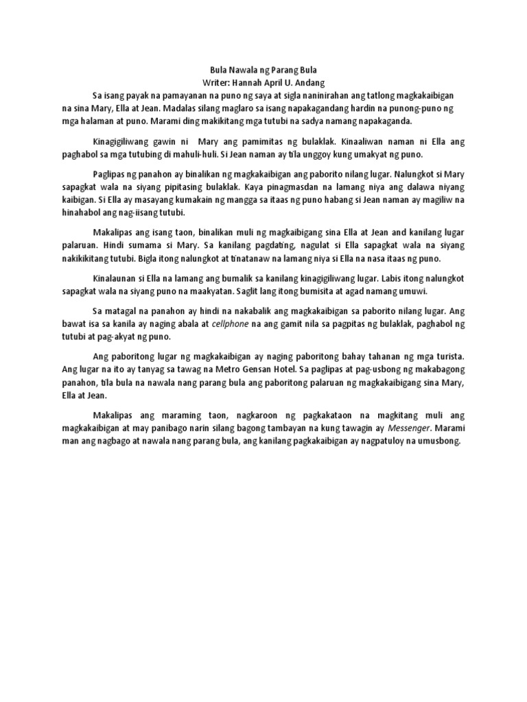 Bula, Nawala N Parang Bula | PDF