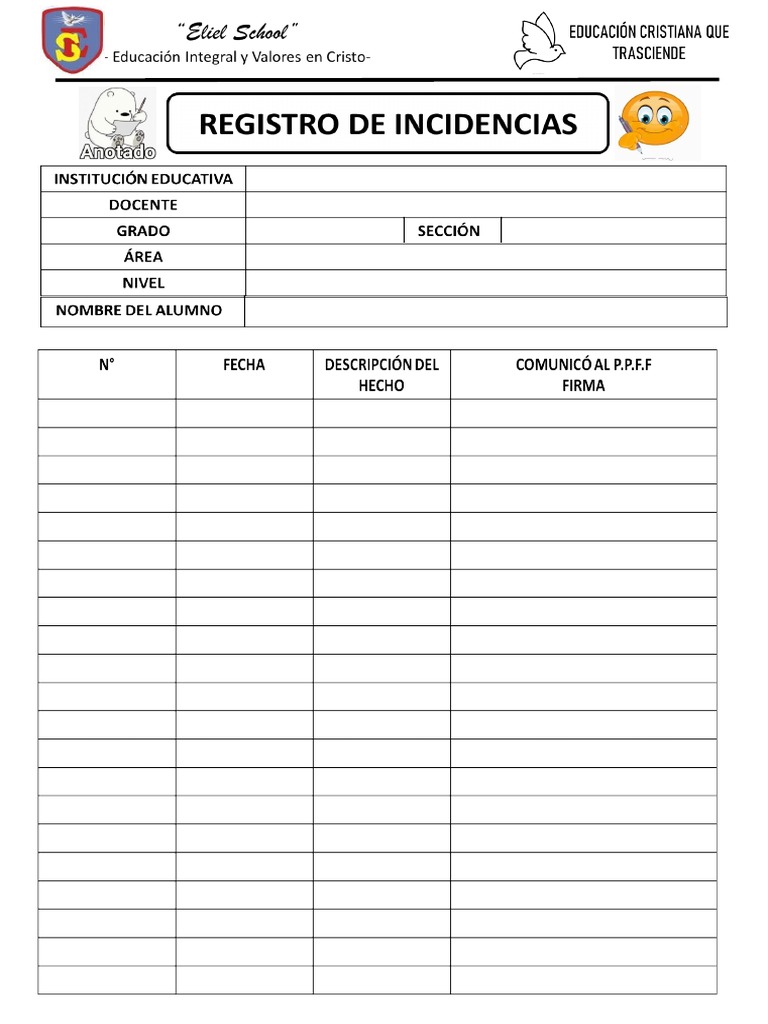 Registro de Incidencias | PDF