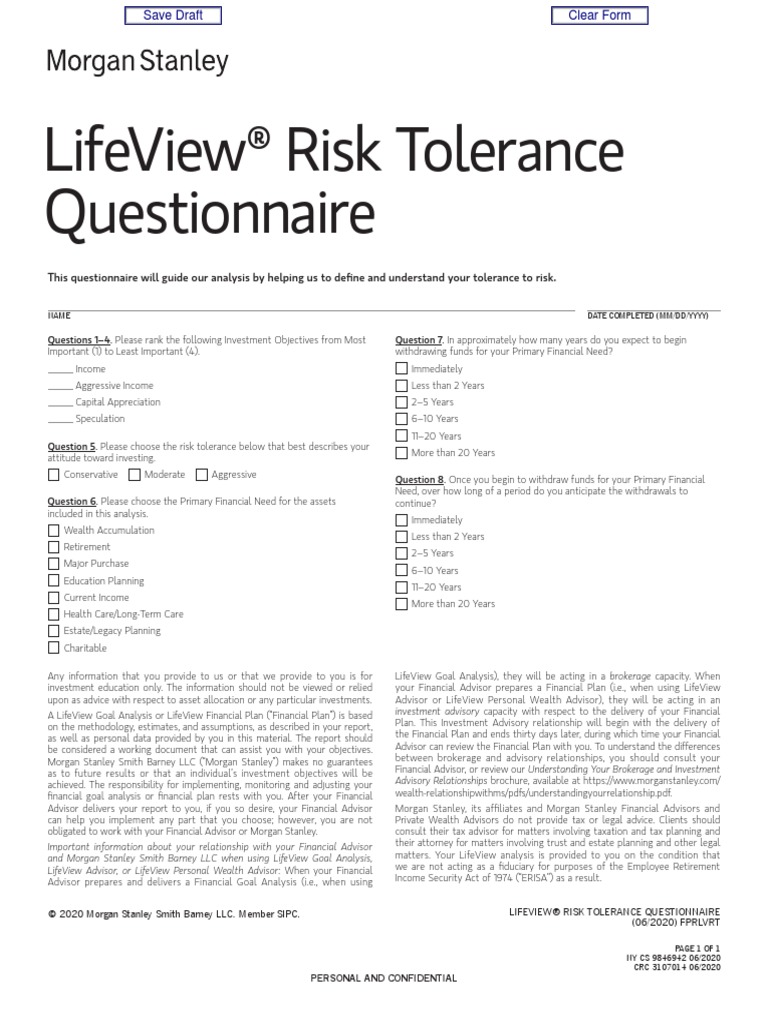 Lifeview Risk Tolerance Questionnaire | PDF | Morgan Stanley ...