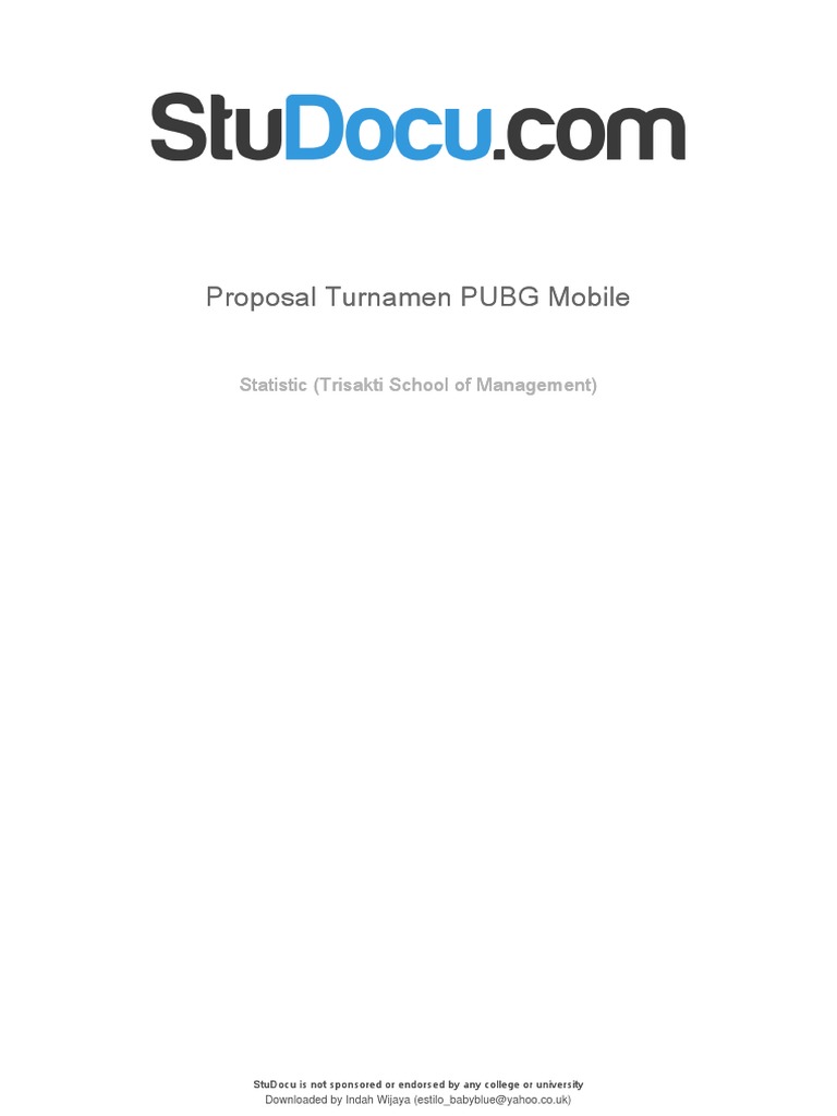 Proposal Turnamen Pubg Mobile | PDF