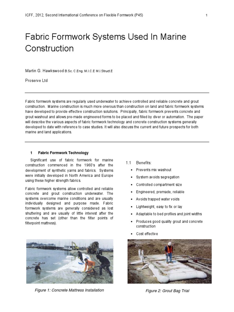 Fabric Formwork Systems Used in Marine Construction: Martin G ...