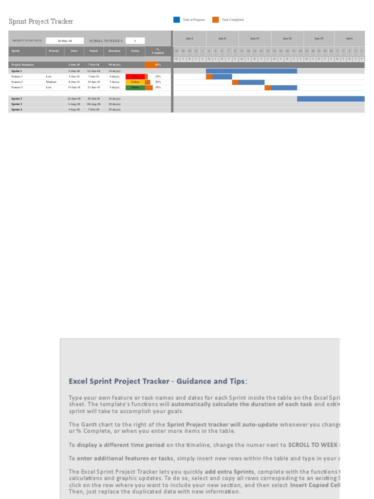 Excel Sprint Project Tracker Template | PDF | Microsoft Excel | Computing