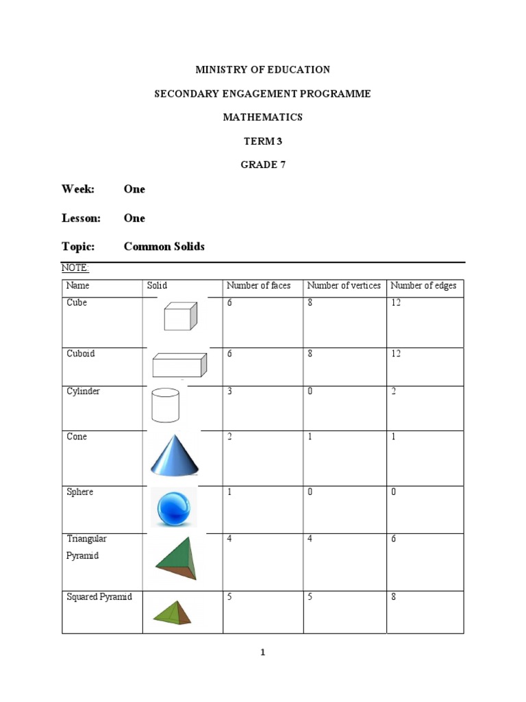 Grade 7 Mathematics - 2021 - Term 3 | Download Free PDF | Volume ...