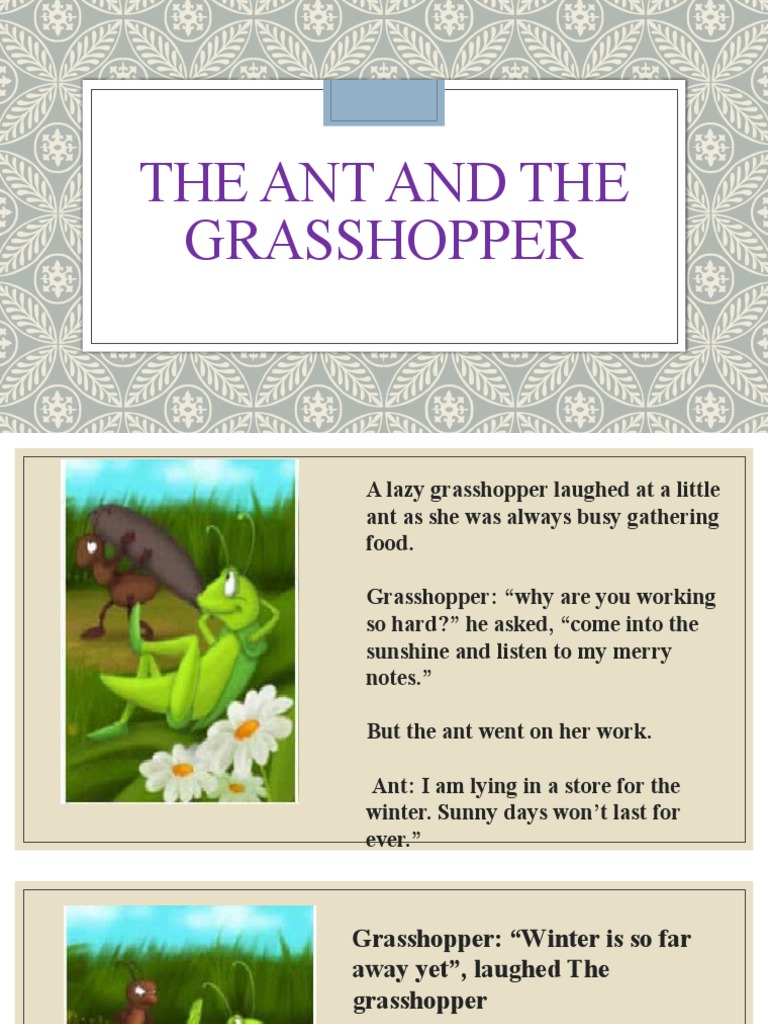 The Ant and the Grasshopper: A Fable on Hard Work | PDF