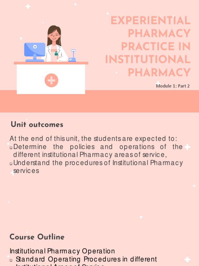 Experiential Practice in Institutional Pharmacy | PDF | Pharmacy ...