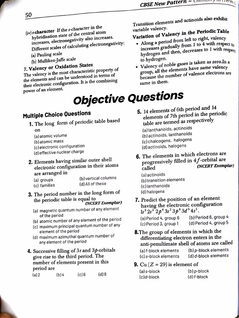 Osb Classification of Elements MCQ With Answer | PDF | Periodic Table ...