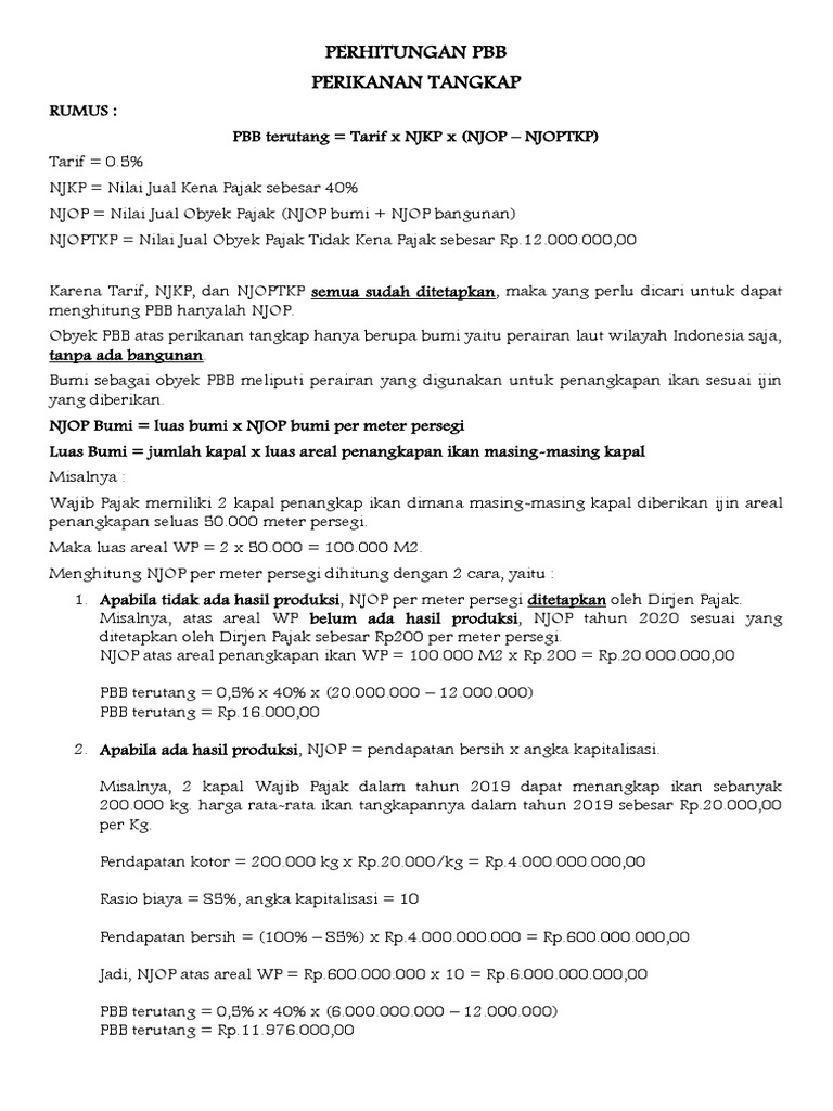 PERHITUNGAN PBB Perikanan Tangkap | PDF