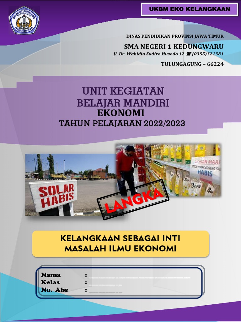 UKBM Ekonomi - Kelangkaan Sebagai Inti Masalah Ekonomi | PDF