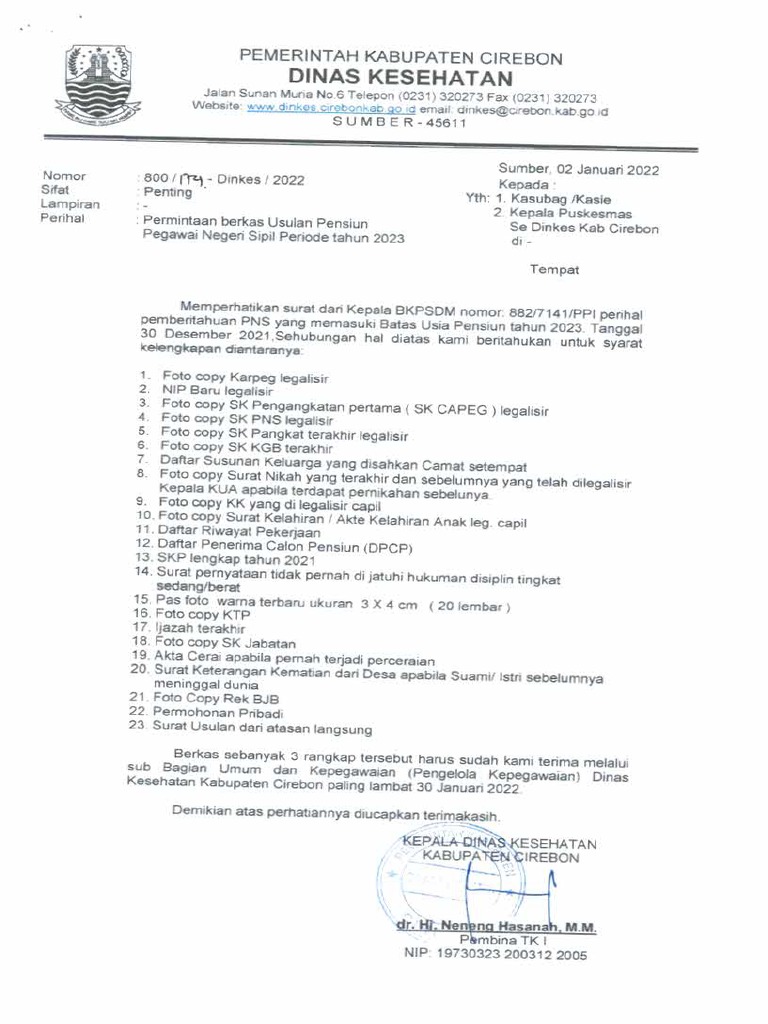 Pensiun Bup 2023 | PDF