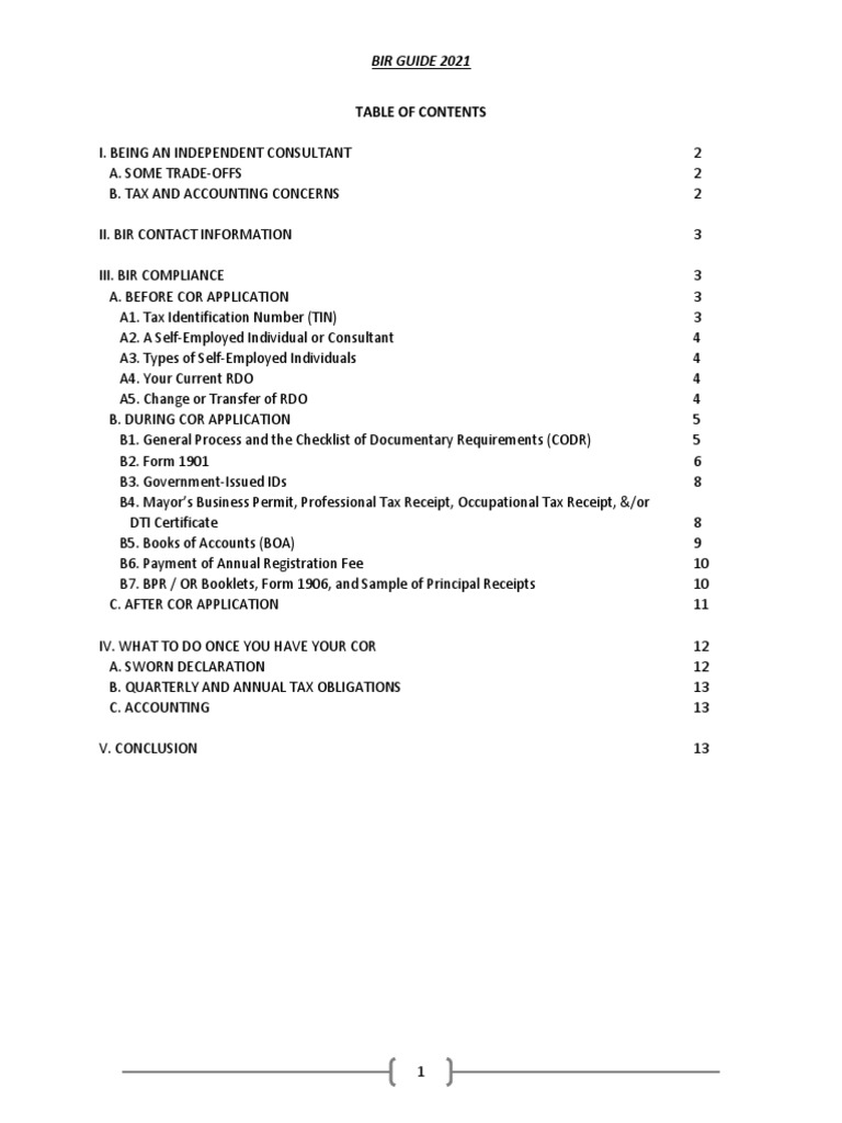 BIR Guide 2021 | PDF | Sole Proprietorship | Taxes