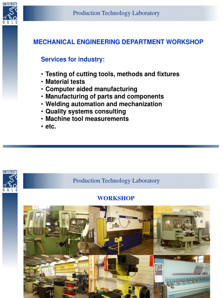 Production Technology Lab Services Overview | PDF | Machining ...