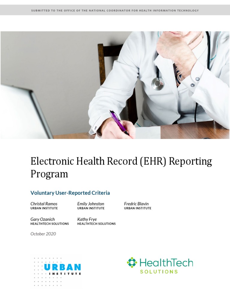 Electronic Health Record (EHR) Reporting Program: Voluntary User ...