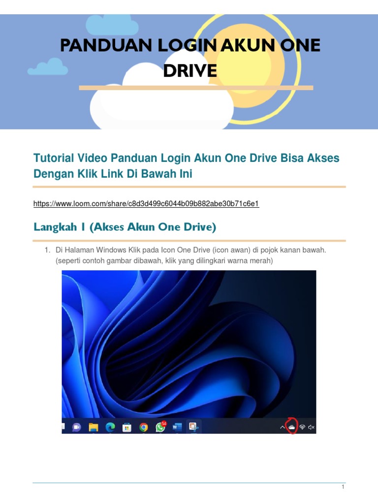 Panduan Login Akun One Drive | PDF